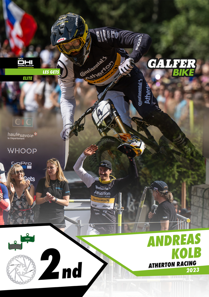 PODIUM FOR ANDREAS KOLB IN THE UCI DH WORLD CUP OF LES GETS - Galfer Bike